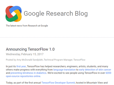 Google TensorFlow 1.0 Machine Learning Library 58 Times Faster